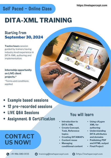 join dita xml training for technical writing metapercept technology