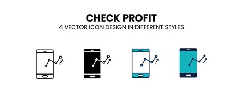 Check Profit Icon In Outline Thin Line Solid Filled And Flat Style
