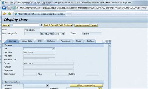 5 11 5 Determining Parameters For Transactions Sap Documentation