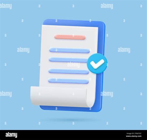 Checkliste Auf 3D Clipboard Papier Dokument Im Testformular Mit
