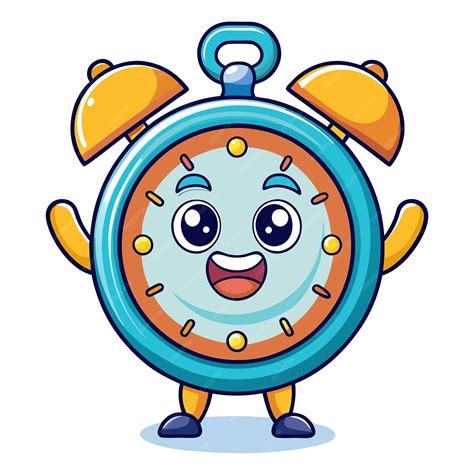 Adorable Cartoon Vector Illustration Of An Animated Alarm Clock With