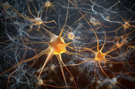 Neuron Cells On Abstract Background Neural Connections In The Human