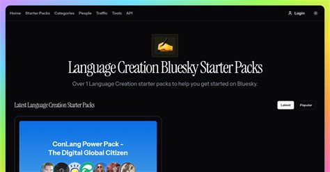 Language Creation Bluesky Starter Packs 1 Lists • Sep 2025 Language Creation Bluesky Starter Packs 1 Lists • Sep 2025
