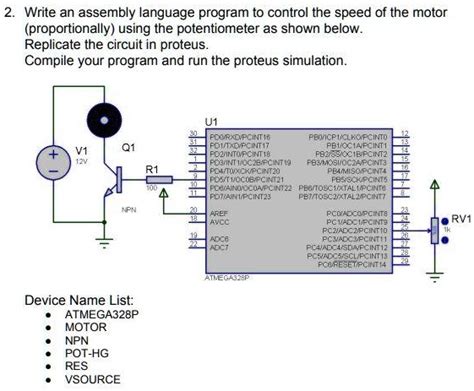 Solved Write An Assembly Language Program To Control The Speed Of The