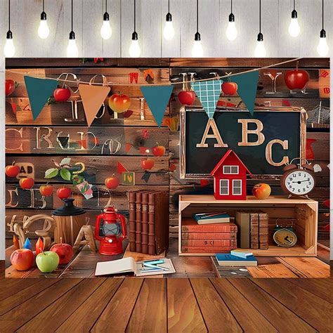 Kindergarten Classroom Backdrop Back To School Photo Background Abc Vintage Wooden House Back To