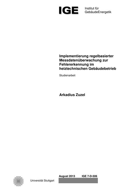 Pdf Implementation Of Rule Based Data Monitoring For Fault Detection In Heating Technical