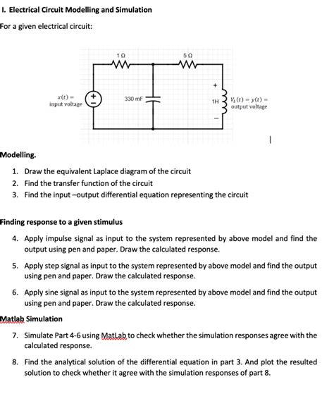 Solved Electrical Circuit Modelling And Simulation For A Chegg