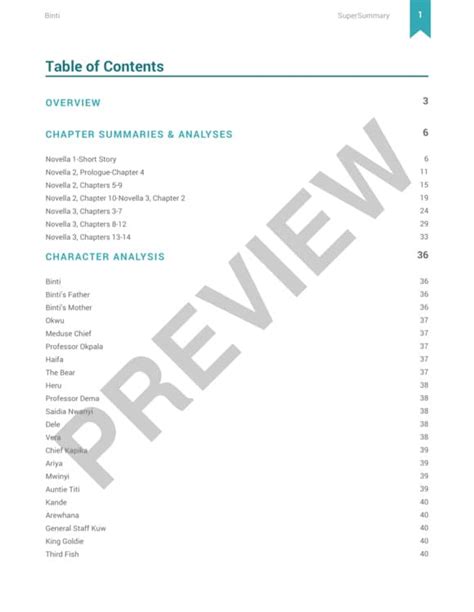 Binti Literature Guide By Supersummary Tpt