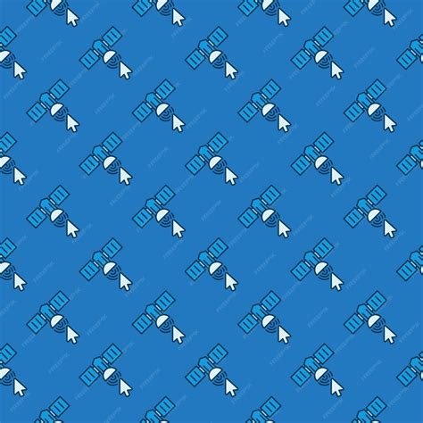 Premium Vector Mouse Cursor On Satellite Vector Concept Blue Seamless