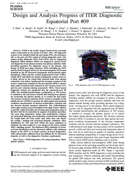 Pdf Design And Analysis Progress Of Iter Diagnostic Equatorial Port 09