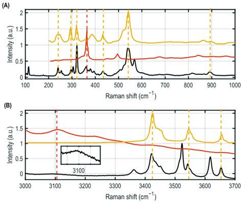 Representative Raman Spectrum Black Curve Measured On A Corroded