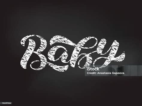 아기 브러시 레터링 카드 또는 배너에 대 한 벡터 일러스트 레이 션 0명에 대한 스톡 벡터 아트 및 기타 이미지 0명 낱말 벡터 Istock