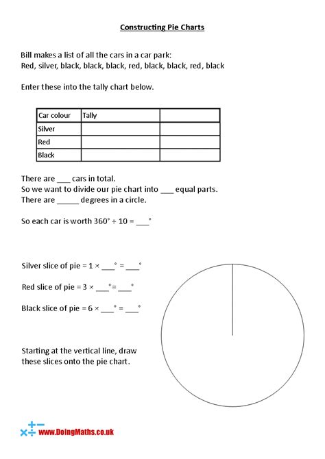 Year 6 Pie Chart Worksheets Practice Graphs Worksheet