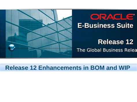 Ppt Oracle E Business Suite R12 Bom And Wip Dokumentips