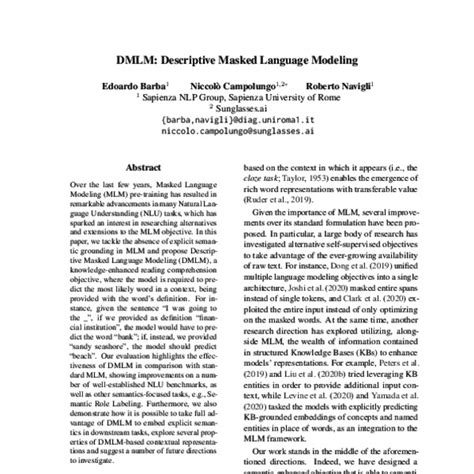 Dmlm Descriptive Masked Language Modeling Acl Anthology