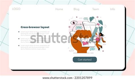 Frontend Development Web Banner Landing Page Stock Vector Royalty Free 2201207899 Shutterstock