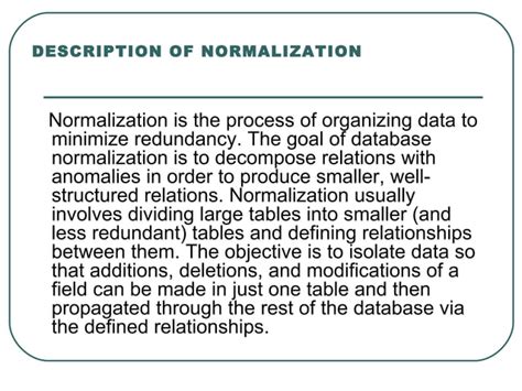 Normalization Ppt Databases Computer Software And Applications