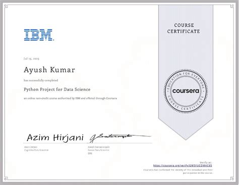 Ayush Kumar On Linkedin Ibm Data Science 5th Course Python Project For Data Science Verify At