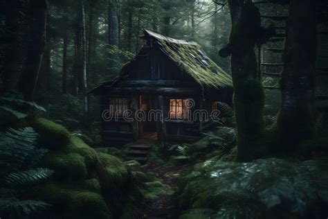 Abandoned Cabin In The Forest Neural Network Ai Generated Stock Illustration Illustration Of