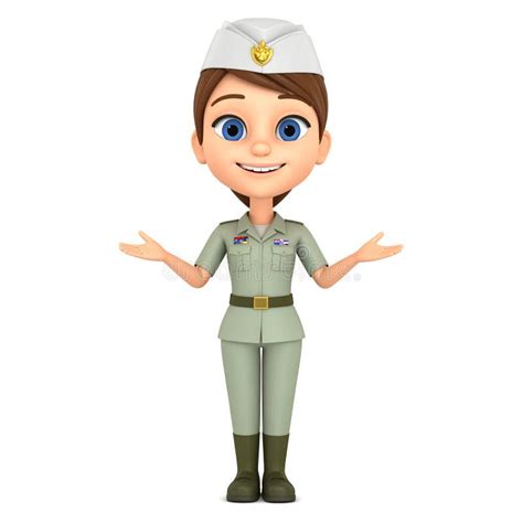 Female Army Officer Cartoon