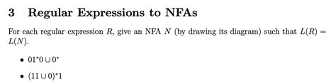 solved 3 regular expressions to nfas for each regular