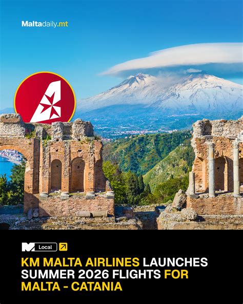 Malta Daily Km Malta Airlines Will Operate To Catania Facebook