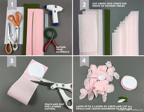 Английская роза из гофрированной бумаги