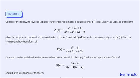 ⏩solved consider the following inverse laplace transform problems
