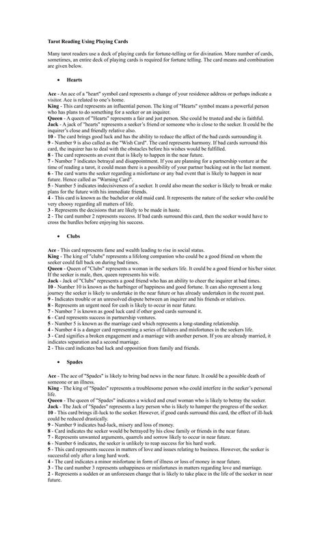 Tarot Reading Using Playing Cards Myteacup In 2025 Tarot Tarot