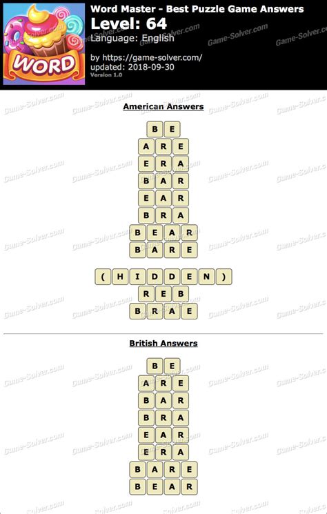 Word Master Best Puzzle Game Level Answers Game Solver