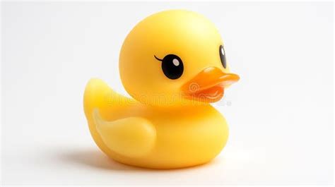 A Cute Rubber Ducky With A Bright Yellow Finish Isolated On White