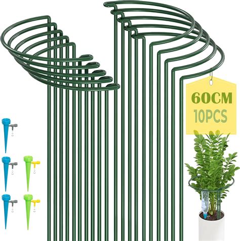 Kazitoo 10 Pack Large 60cm Tall Bow Plant Support Stakes Strong Metal