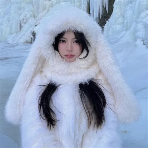 알리익스프레스 여성용 보니 버니 화이트 플러시 토끼 귀 모자 귀여운 따뜻한 바라클라바 스카프 통합 목 보호 목 커버 모자 비니 겨울 위시버킷