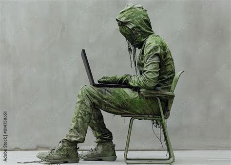Ethical Hacker Working At Computer Sitting Down On A Chair Mass Produced Objects Uhd Image