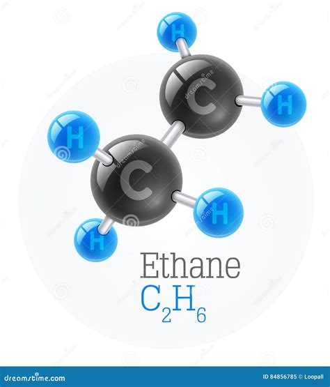 Physical Chemical Molecule Model Of Gas Ethane Stock Vector Illustration Of Join Combustible