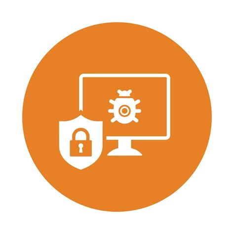 Premium Vector Computer Locked Virus Icon Orange Color Design