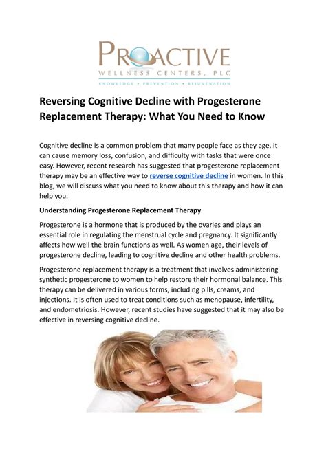 Ppt Reversing Cognitive Decline With Progesterone Replacement Therapy