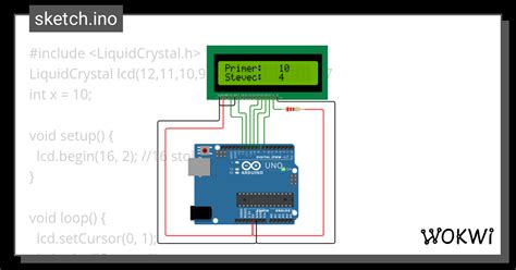 LCD Zaslon 1 Vaja Wokwi ESP32 STM32 Arduino Simulator