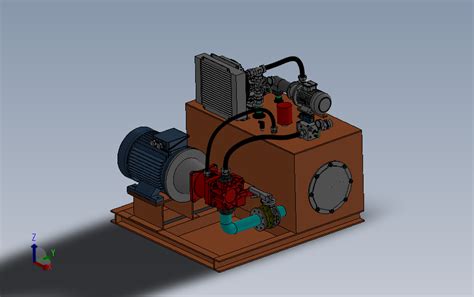 800吨液压泵站3D模型图纸 Solidworks设计 SOLIDWORKS 2010 模型图纸下载 懒石网