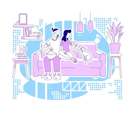 집에서 평면 실루엣 벡터 일러스트 레이 션에서 진정 배경 편하게 하다 생활 양식 캐릭터 배경 일러스트 및 사진 무료