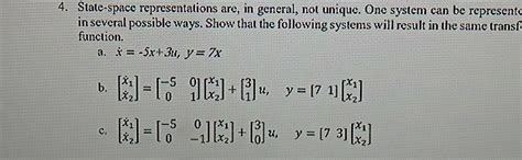 solved state space representations are in general not