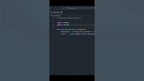 Generate Random Password Python Pythonprogramming Coding