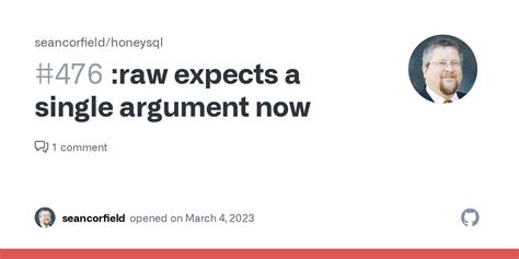 Raw Expects A Single Argument Now Issue 476 Seancorfield Honeysql