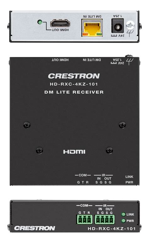 Crestron Hd Rxc 4kz 101 Dm Lite 4k60 4 4 4 Receiver For Hdmi Rs 232 And Ir Signal Extension