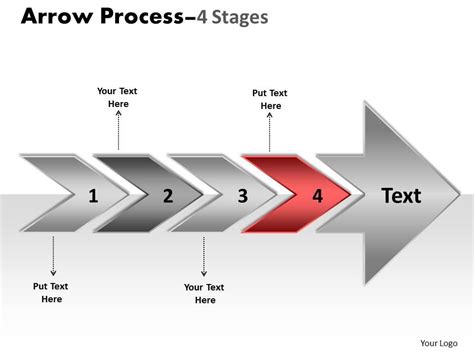 Arrow Process 4 Stages 13 Presentation PowerPoint Templates PPT Slide Templates