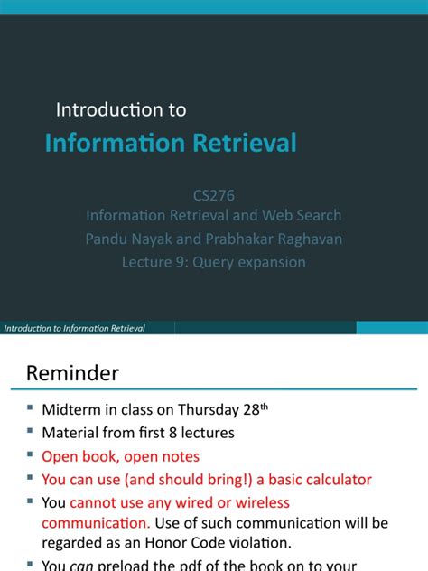 an introduction to query expansion techniques for improving recall in