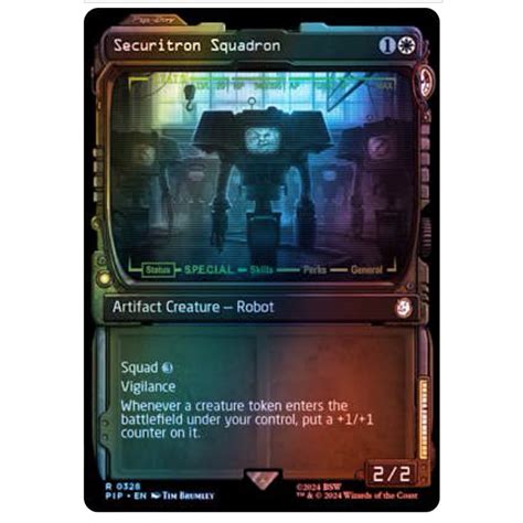 Universes Beyond Fallout Variants Foil Securitron Squadron 0328 Pip