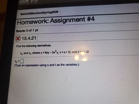 Solved Math228section3spri Homework Assignment 4 Score 0