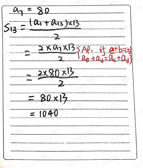 Solved If The Seventh Term Of An Arithmetic Prograssion Ap Is 80 Find The Sum Of The First