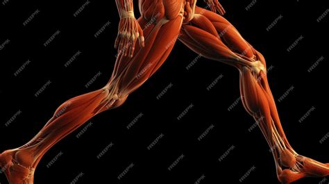 인간 근육 시스템 개념 다리 근육 해부학 및 생성 Ai 프리미엄 사진